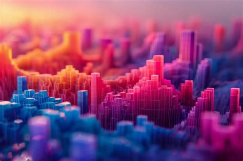 Abstract 3d Data Visualization In Vibrant Colors Premium Ai Generated Image