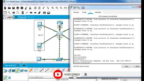 Tutorial Konfigurasi Vlan Dengan 2 Switch 1 Router Cisco Packet Tracer Youtube