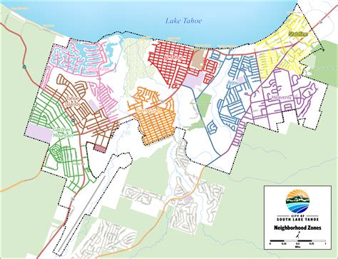 South Lake Tahoe City Map With Counties
