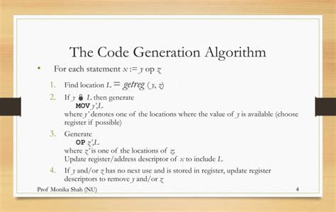 Code Generation Part 3 In Compiler Construction Pptx