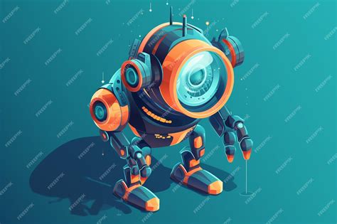 premium ai image robot with a magnifying glass on a dark background 3d rendering