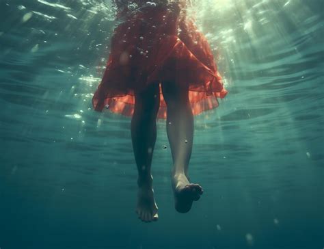 Premium Ai Image Serenity In Silk Woman In Floating Dress Glides On