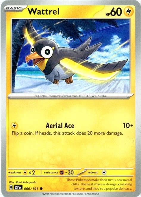 Wattrel 66191 Pokemon Enkeltkort Fra Sv08 Surging Sparks