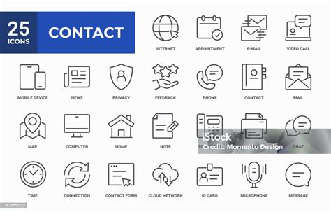 연락선 아이콘이 설정되었습니다 개요 아이콘 모음입니다 벡터 그림입니다 컴퓨터에 대한 스톡 벡터 아트 및 기타 이미지 컴퓨터 Brand Name Online
