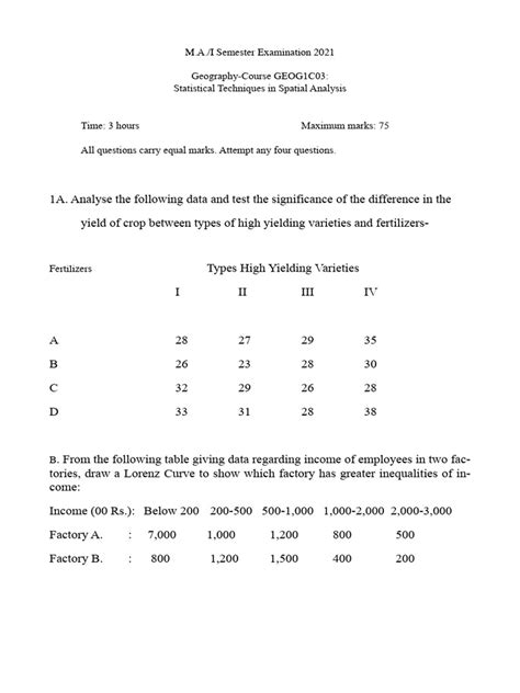 Statistical Techniques In Spatial Analysis Pdf Data Analysis