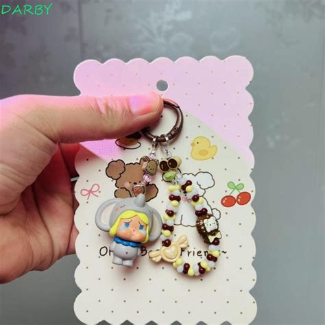 Darby大象愛哭鬼鑰匙扣弓珠無尾熊labubu鑰匙圈矽膠手工製作的卡通dimoo娃娃吊墜 蝦皮購物