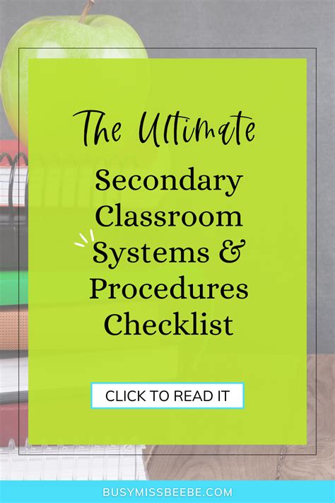 Classroom Procedures Checklist Artofit