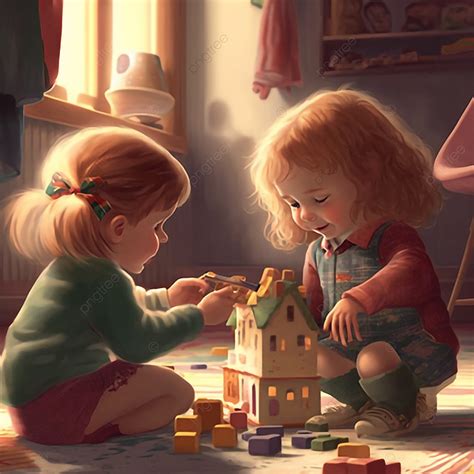 장난감을 가지고 귀여운 여자 아기의 행복한 시간 배경 귀여운 소녀들 장난감 즐겨 배경 일러스트 및 사진 무료 다운로드 Pngtree