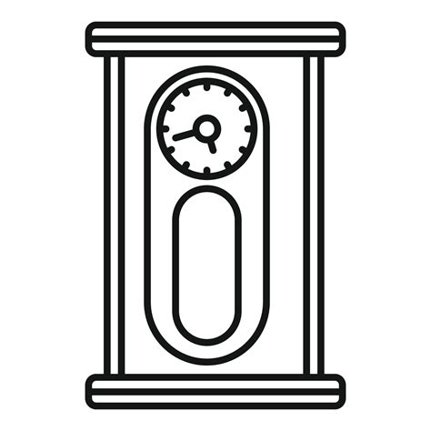 Grandfather Pendulum Clock Icon Outline Style 14522828 Vector Art At Vecteezy