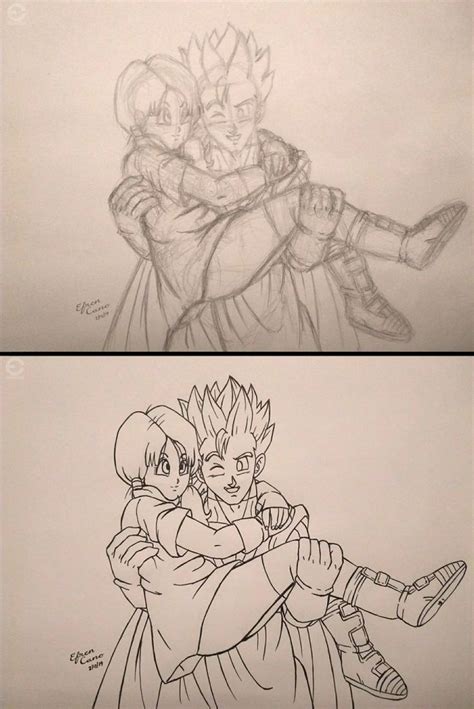 Sketchink Gohan And Videl Dbz Valentines Couple Dragon Ball Art