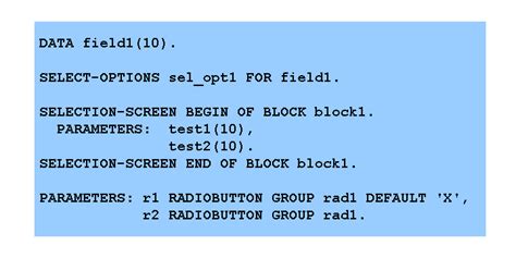 Selection Screen Processing Sap Documentation