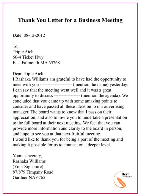 Thank You For Meeting Email Template Kaesg Blog