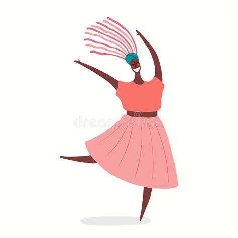 Happy Dancing Woman Illustration Stock Vector Illustration Of Graphic