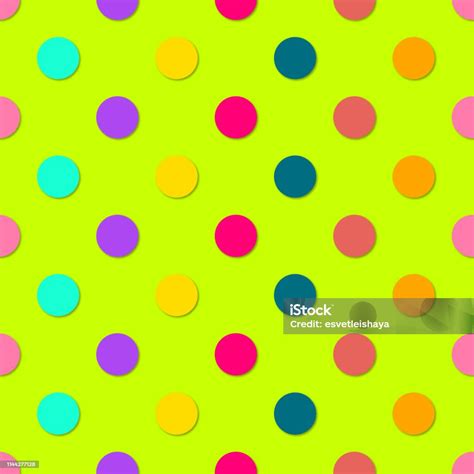 심플한 폴카 도트 컬러 풀 심리 스 패턴 3d 벡터 배경입니다 레트로 스타일의 인쇄 0명에 대한 스톡 벡터 아트 및 기타 이미지 0명 3차원 형태 그림자 Istock