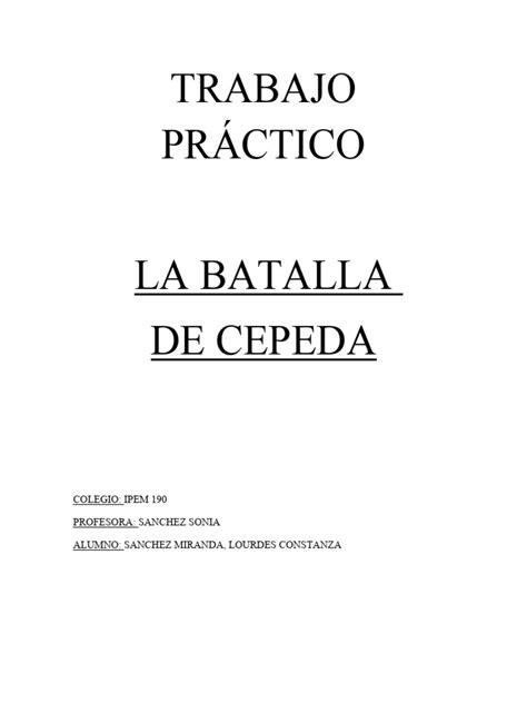 La Batalla De Cepeda Pdf Argentina América Del Sur