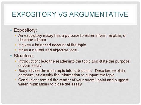 Argumentative Writing Expository Vs Argumentative Expository An Expository