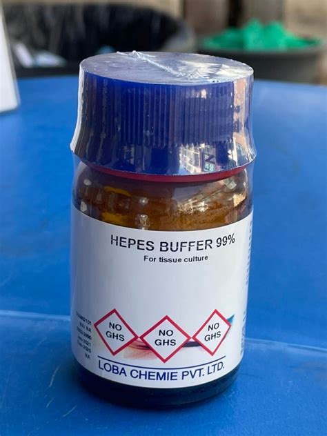 Hepes Buffer 99 25 กรัม ขวด ยี่ห้อ Loba India แล็ป วัลเล่ย์ สารเคมี เครื่องแก้ว วัสดุ