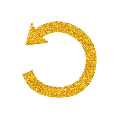 Premium Vector Counterclockwise Rotating Arrow Drawing In Gold Color Style