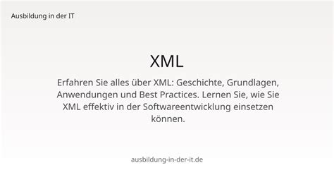 Xml Ausbildung In Der It