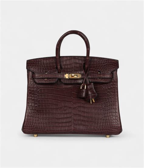 Hermès Birkin 25 Rouge Sellier Matte Porosus Crocodile Gold Hardware