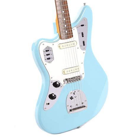 Fender Mij Traditional 60s Jaguar Daphne Blue Lefty W Matching Headcap