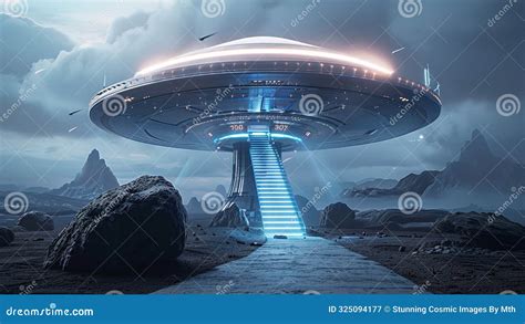 A Spaceship Staircase For Spacecraft Entrance And Exit Stock Illustration Illustration Of