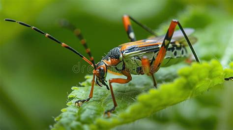 Beautiful Bug Insect Wild On Leaf Generative Ai Stock Illustration Illustration Of Plant