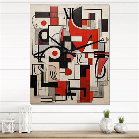 Design Art Urban Passion Abstract Red Black Modern Geometric Wall