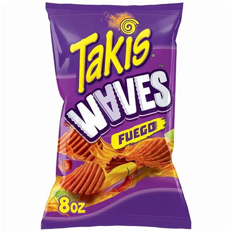 Takis Waves Fuego Potato Chips Hot Chili Pepper And Lime 80 Oz