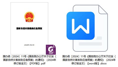 国办函〔2024〕11号《国务院办公厅关于印发〈国家自然灾害救助应急预案〉的通知》（2024年修订版全文）【附pdfword版下载】法律