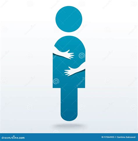 Men Icon With Hands Hugging Vector Stock Vector Illustration Of Abstract Hands