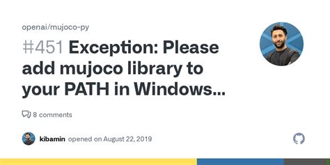 Exception Please Add Mujoco Library To Your Path In Windows 64bit