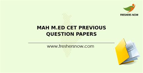 Mah M Ed Cet Previous Question Papers Pdf Download