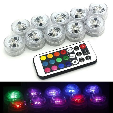 12pcs Lot Cr2032 Battery Operated 3cm Mini Rgb Led Submersible