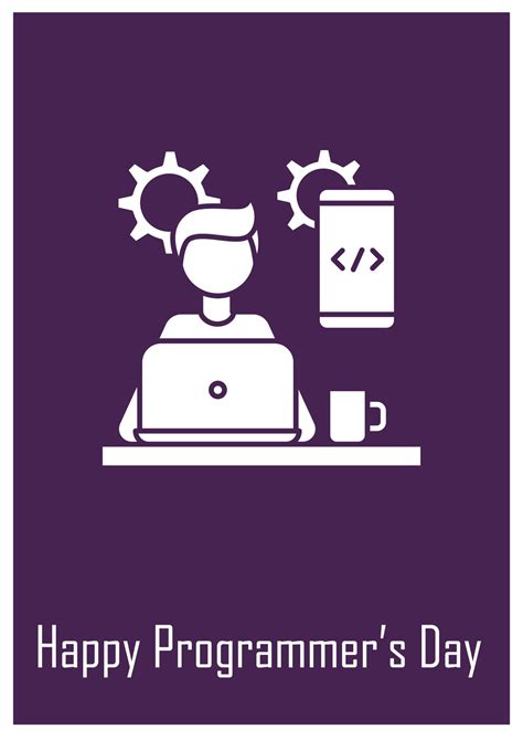 Professional Programmer Holiday Greeting Card With Glyph Icon Element