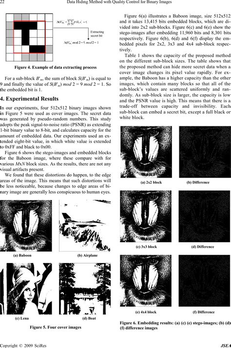 Data Hiding Method With Quality Control For Binary Images