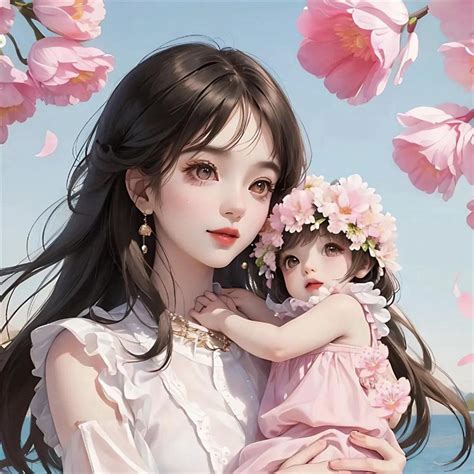 一家人温馨亲子漫画头像图片 动漫头像 我爱你头像网