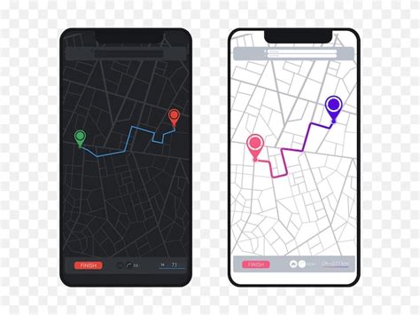 Premium Vector Mobile Navigation Gps Navigator Route Map Application