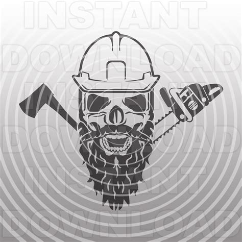 Logging Skull SVG FileLogger Skull With Hard Hat SVG Vector Etsy