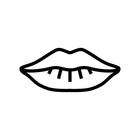 Close Sexy Mouth Female Line Icon Vector Illustration 28085744 Vector