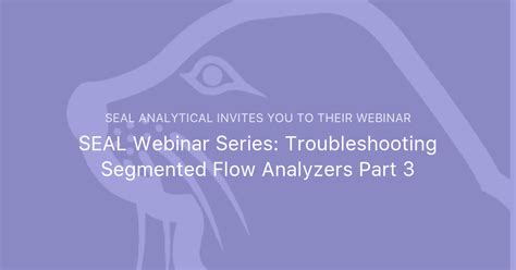 SEAL Webinar Series Troubleshooting Segmented Flow Analyzers Part SEAL Analytical