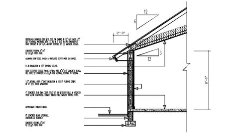 Roof Sectional Drawing 2d View Autocad Software File