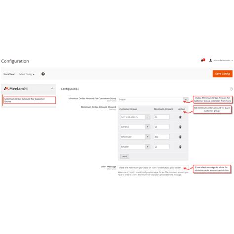 Magento 2 Minimum Order Amount For Customer Group Extension
