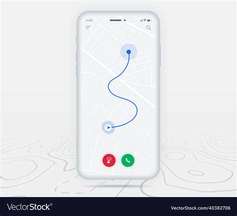 Map Gps Navigation Ux Ui Concept Smartphone Vector Image