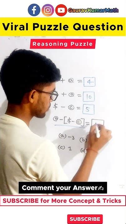 Reasoning Puzzle Comment Your Answer By Gaurav Kumar Shorts Reasoning Tricks Youtube