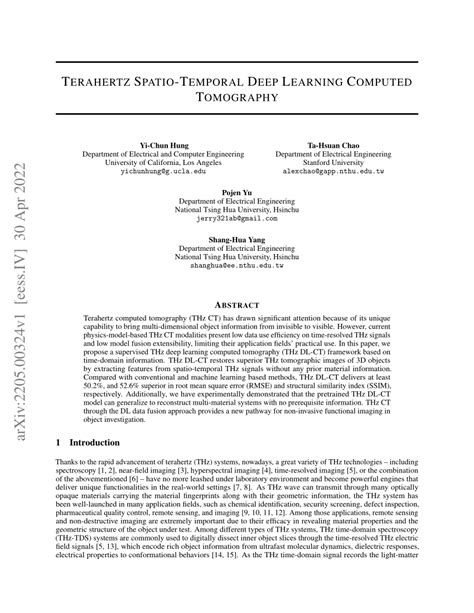 Pdf Terahertz Spatio Temporal Deep Learning Computed Tomography