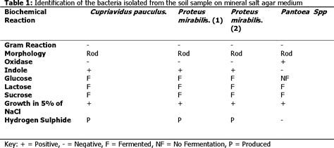 Table 1 From Isolation And Identification Of Phenol Degrading Bacteria From Oil Contaminated