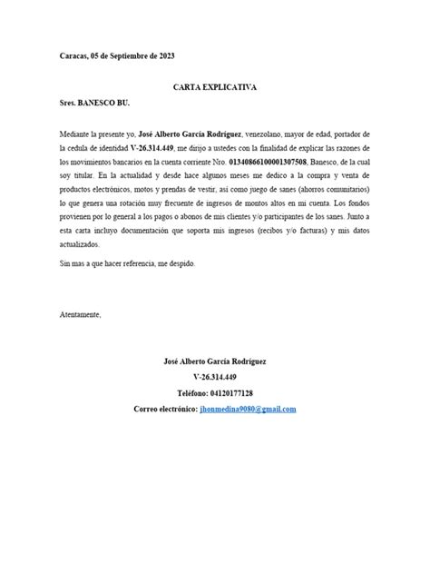Carta Explicativa Pdf