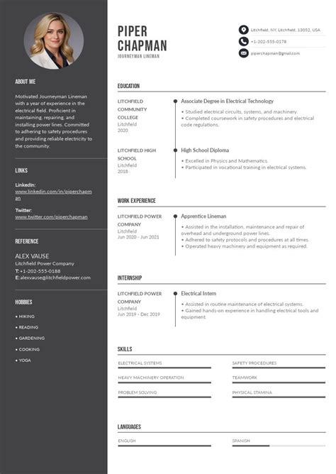Entry Level Journeyman Lineman Resume Examples Free Guide With Top