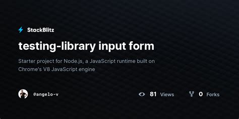Testing Library Input Form Stackblitz